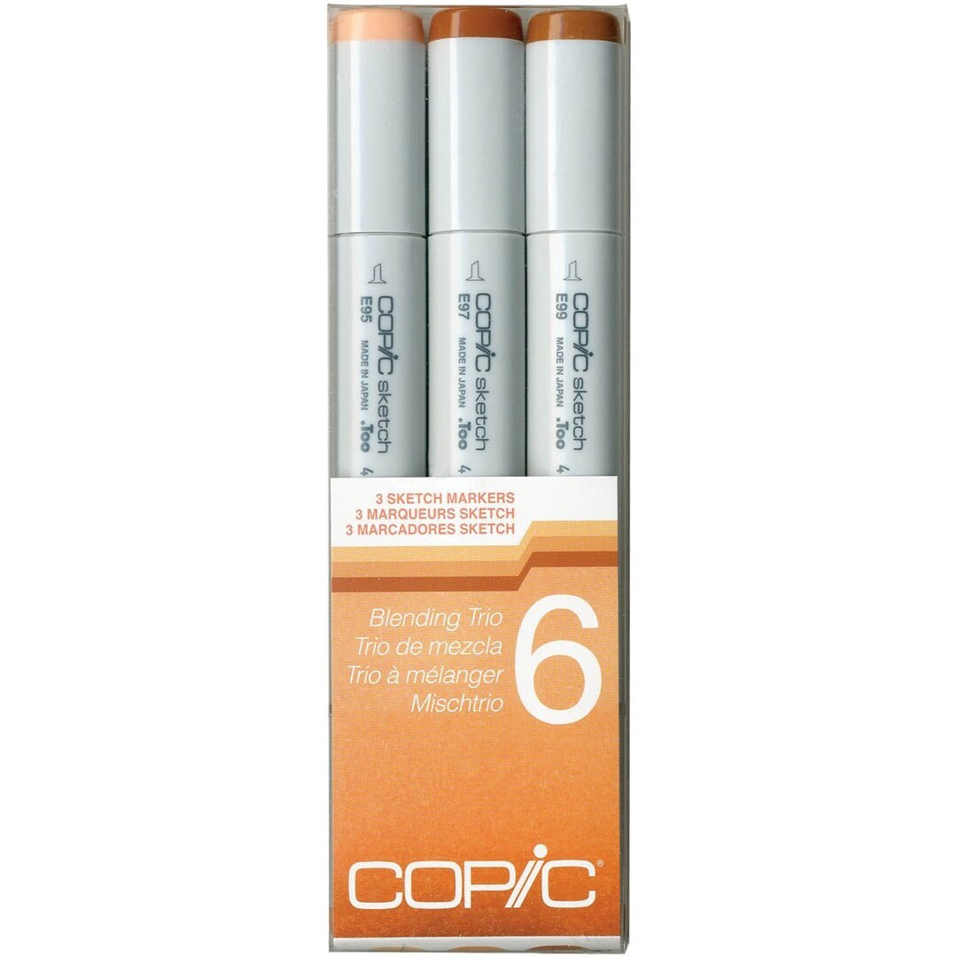Copic Markers Sketch E95, E97, E99; Blending Trio Markers Drawing Art ...