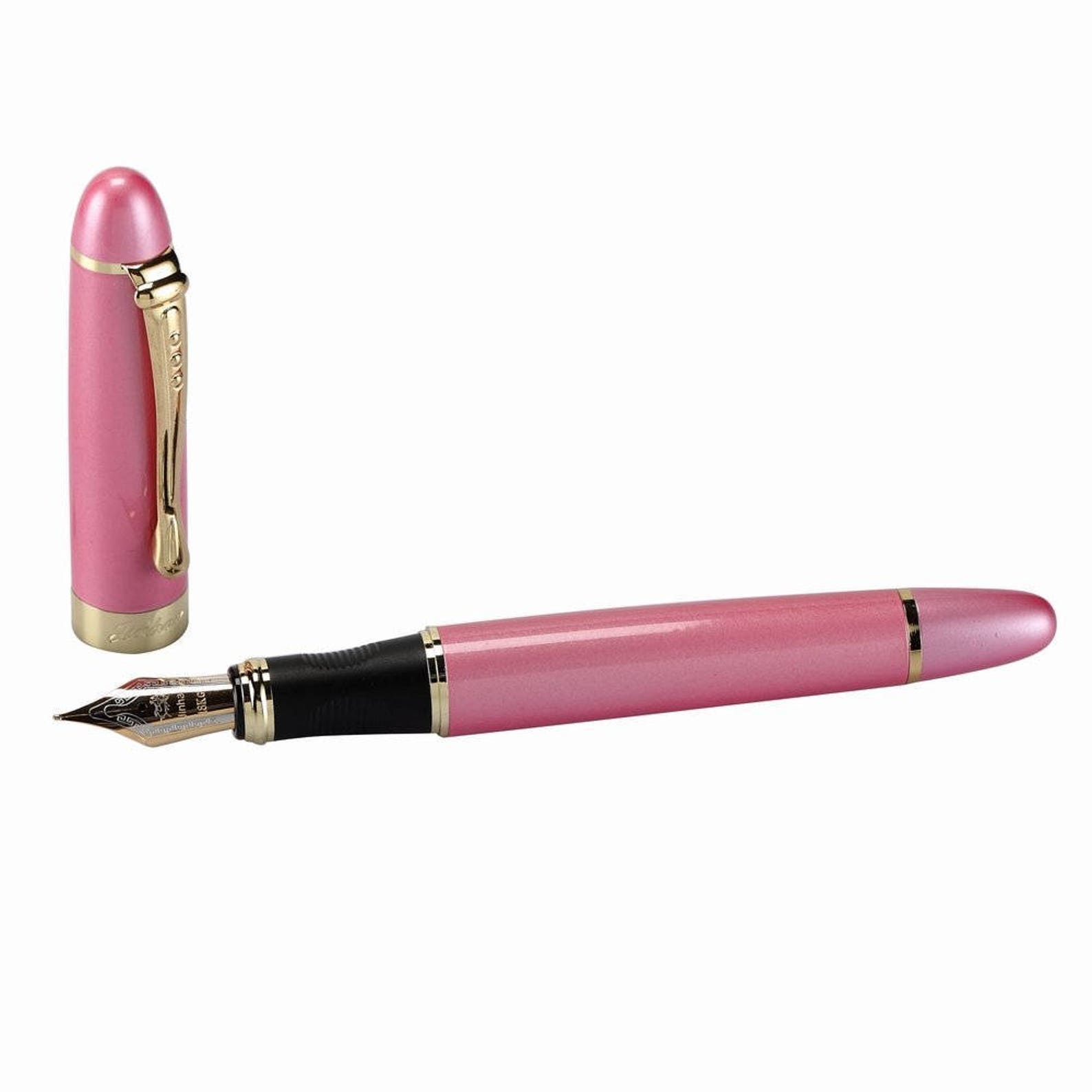 Pink Gold Fountain Pen, 18K GP Gold Nib Fountain, Ink Pen; Penne ...