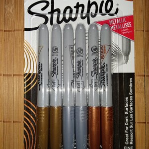 Sharpie Metallic Gold, Silver and Bronze 6 Pack Sharpie Permanent ...