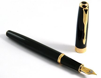 Penna Stilografica Fountain Pen 14K Gold Nib Black Fountain - Etsy