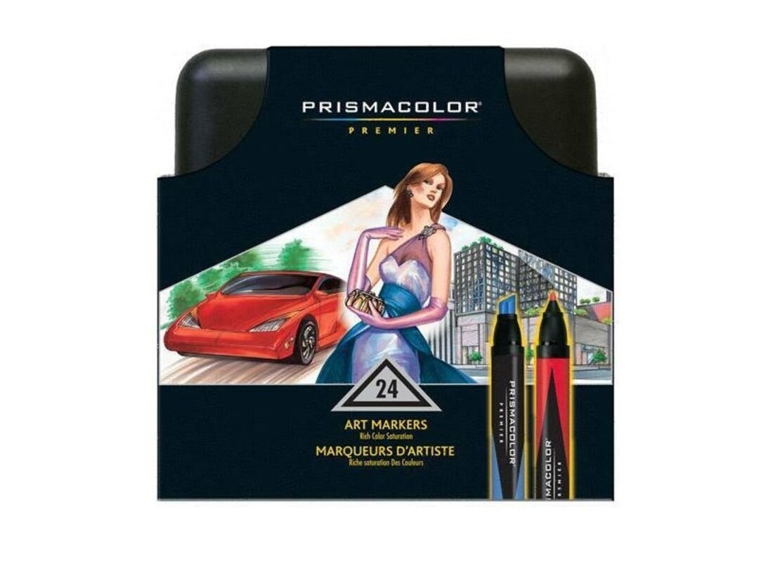 24 Prismacolor Premier Double-ended Markers Fine and Chisel Tips ...