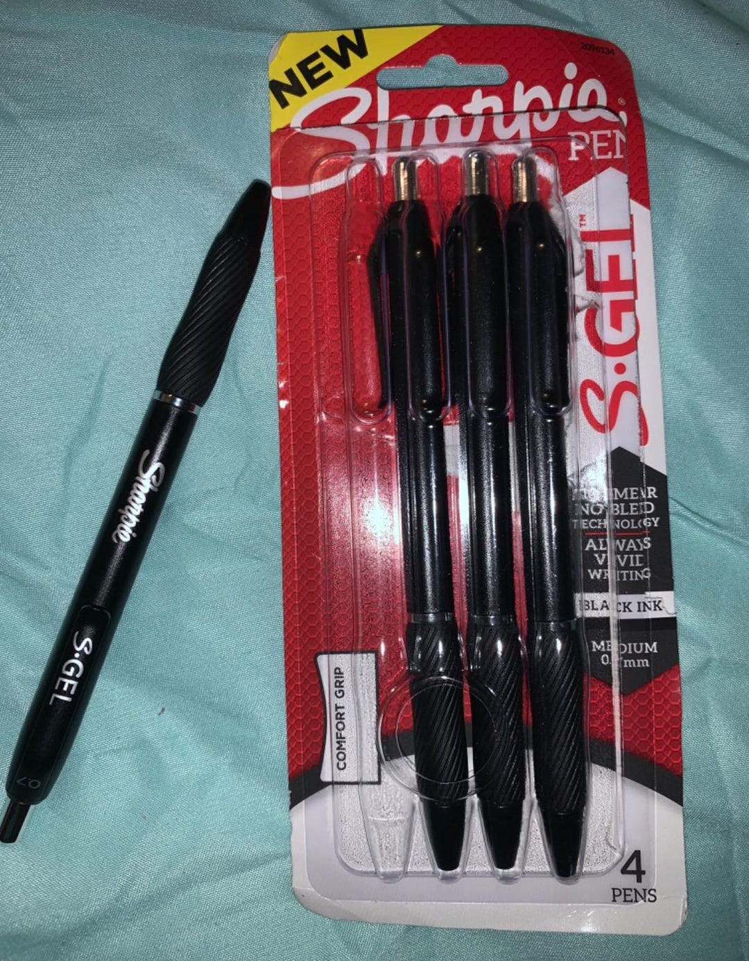 4 Sharpie S-gel Gel Pens, Medium Point, Tip 0.7mm, Black Body, No Smear ...