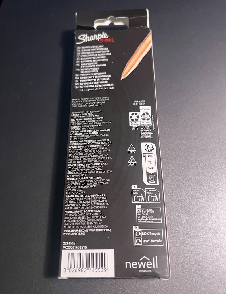 Metal Copper Sharpie S-gel Gel Pens, Medium Point 0.7mm, Copper Body ...