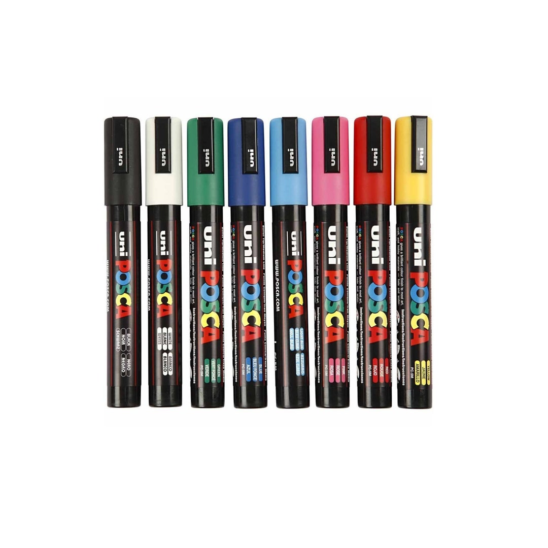 Uni-posca Japan Pro Paint Marker Pen, Medium Point, Set of 8 Color ...