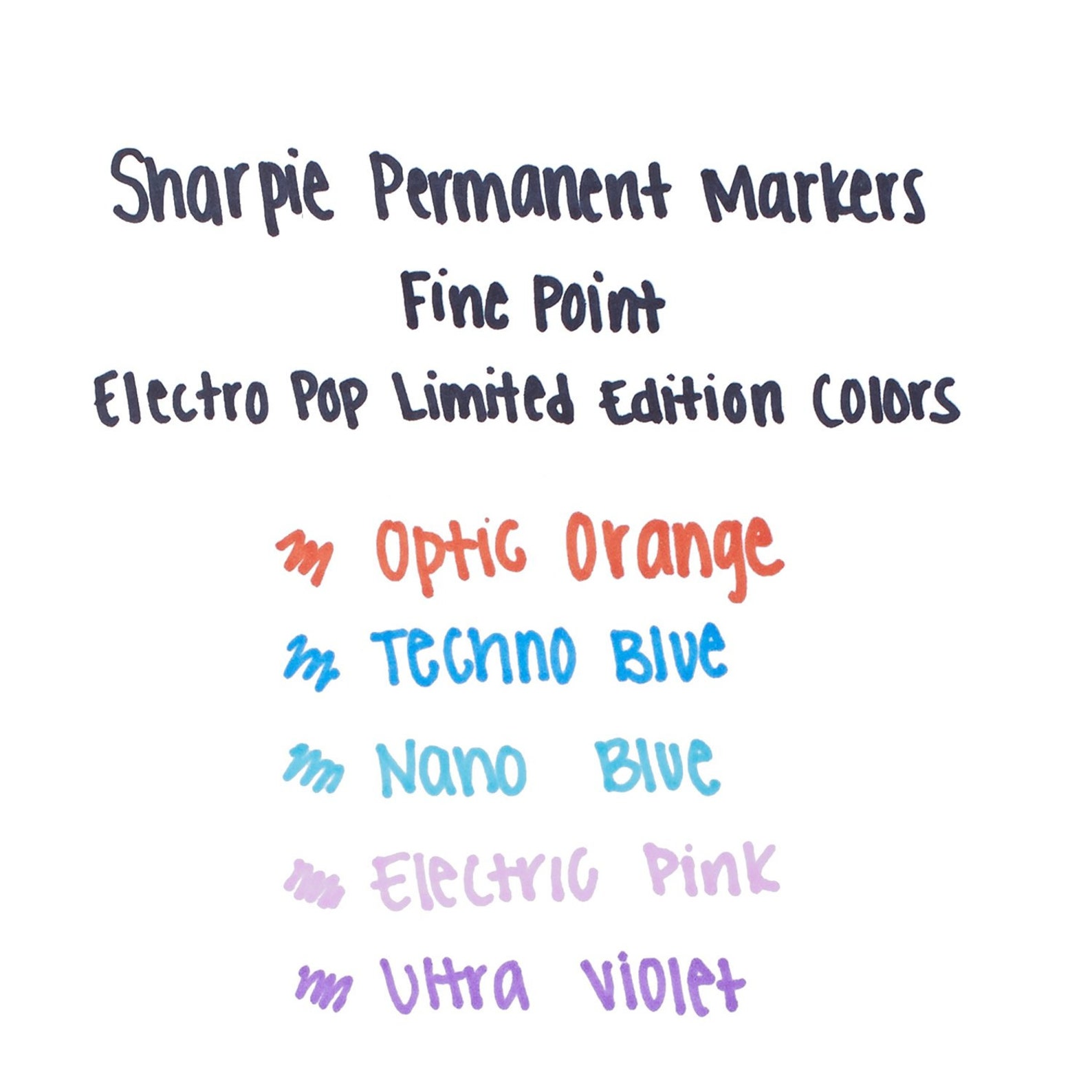 Sharpie Electro Pop Limited Edition Set of 5 Markers Fine - Etsy