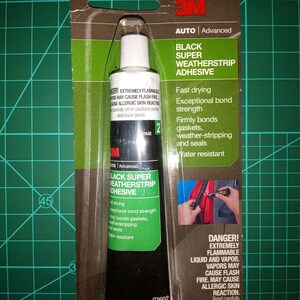 3M Black Super Weatherstrip and Gasket Adhesive, Glue 1 Fl Oz, 30ml ...