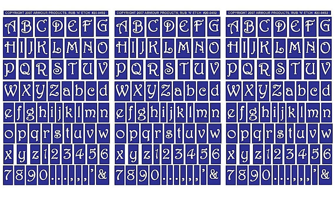 Pak Gala Script Template Stencil Lettering Guide Glass | Etsy