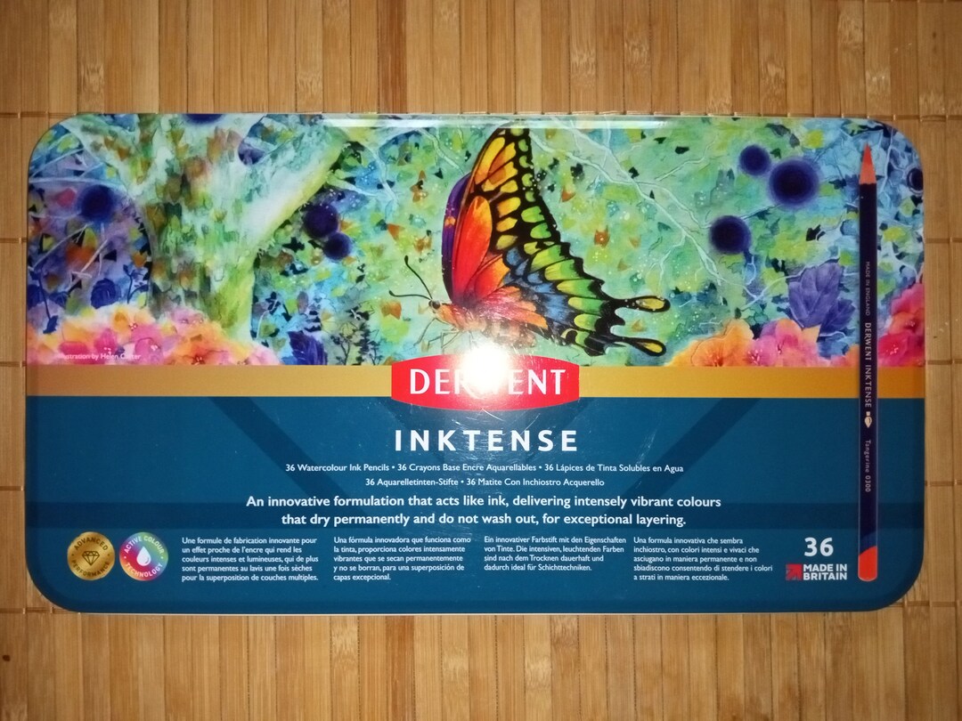 36 Derwent Inktense Watercolor Water Soluble Pencils; 4mm Core Derwent ...