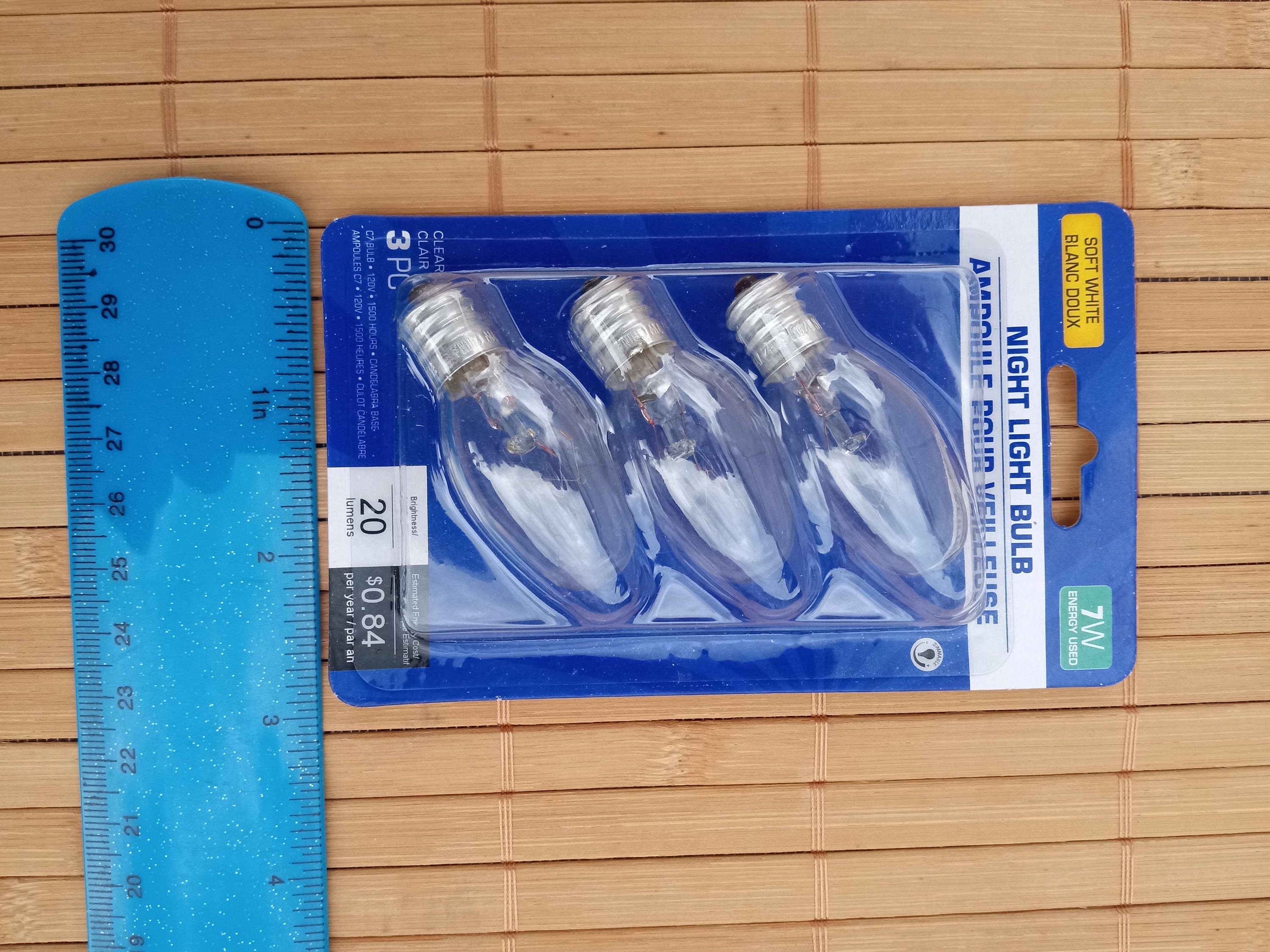 3 Soft White Clear Night Light Replacement Bulbs 7 Watts C7 7W 130V ...
