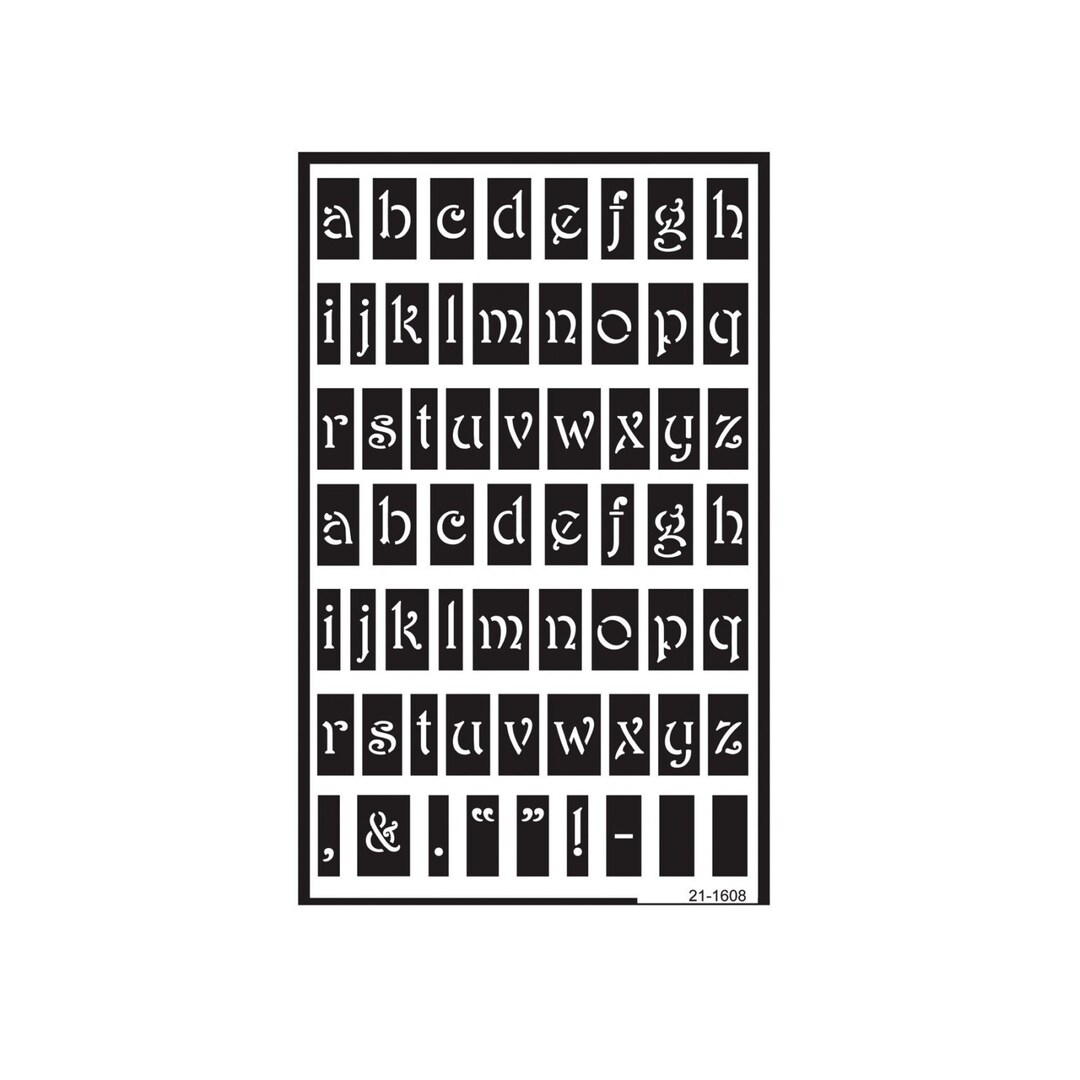 Lower Case Template Stencil, Lettering Guide; Adult Coloring Books ...