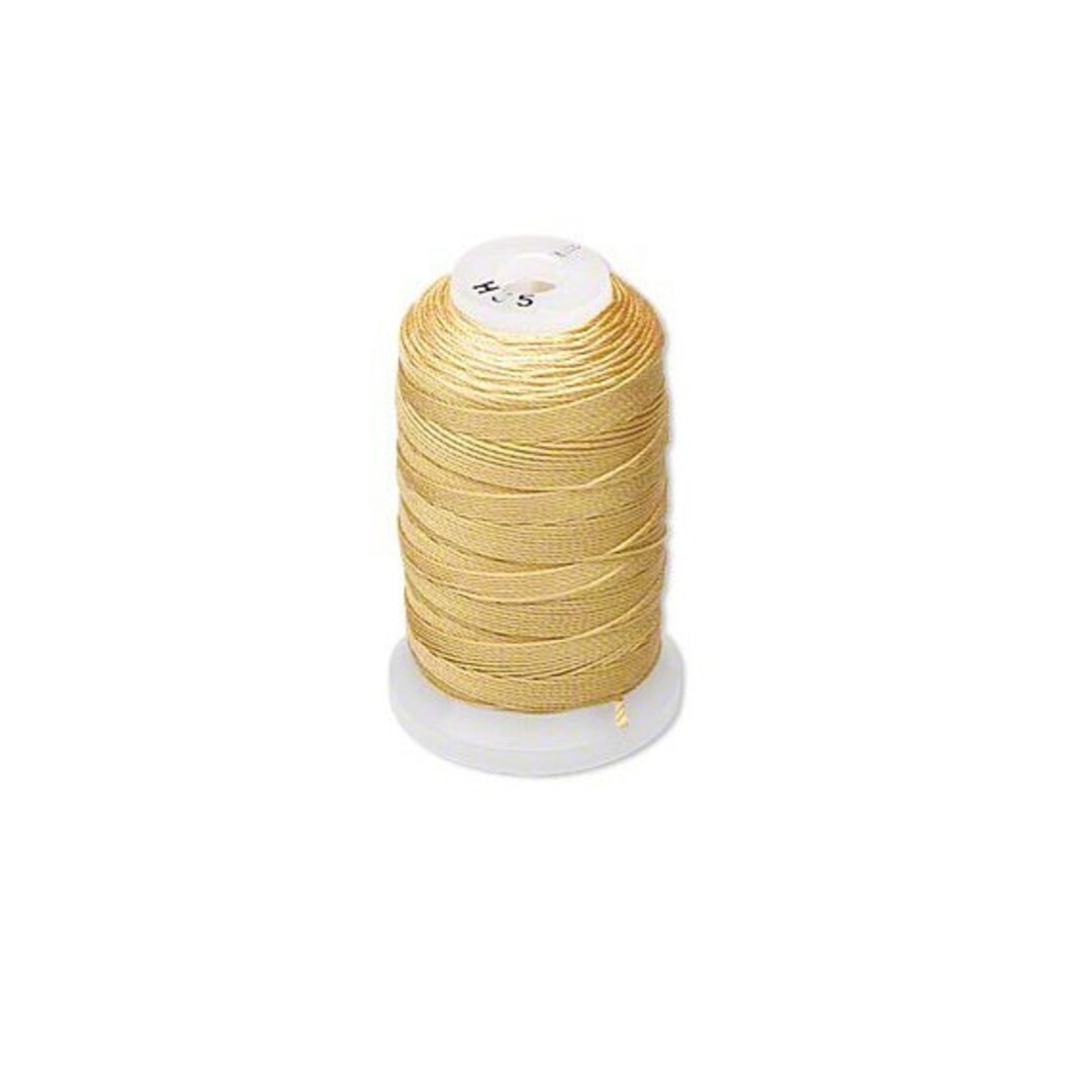 Gold Yellow Natural Pure Silk Beading Cord, Thread, Size E, 0.0128 Inch ...