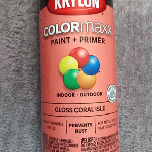 Gloss Coral Isle Krylon Colormaxx Spray Paint and Primer; Indoor ...