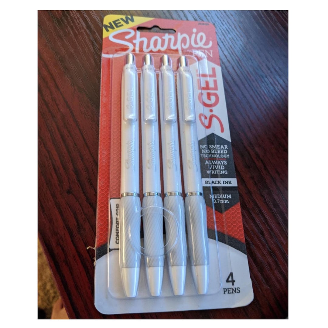 4 Pearl White Sharpie S-gel Gel Pens, Medium Point, Tip 0.7mm, Pearl ...