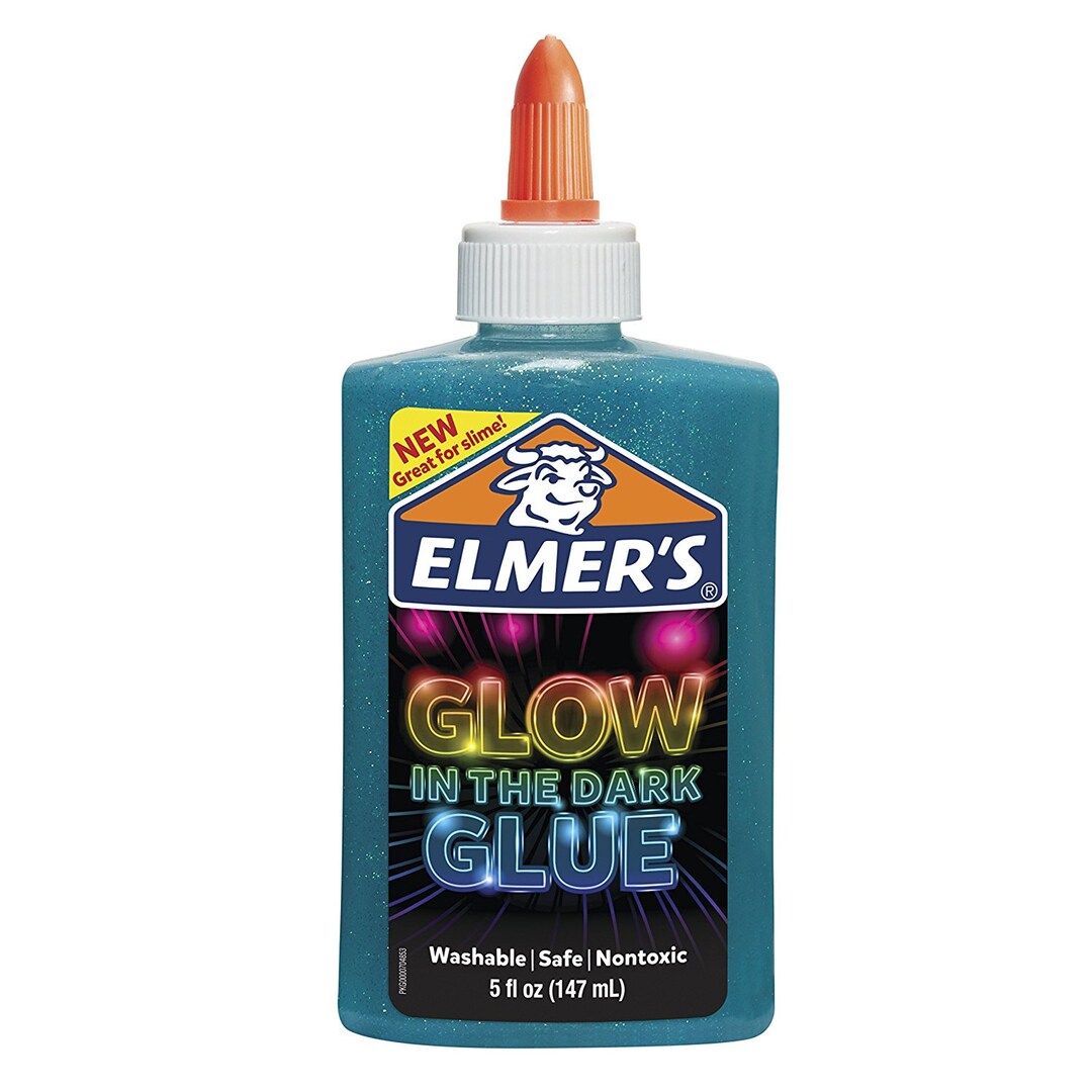 Blue Elmer's Liquid Washable Glow in the Dark Glue, Washable Adhesive ...