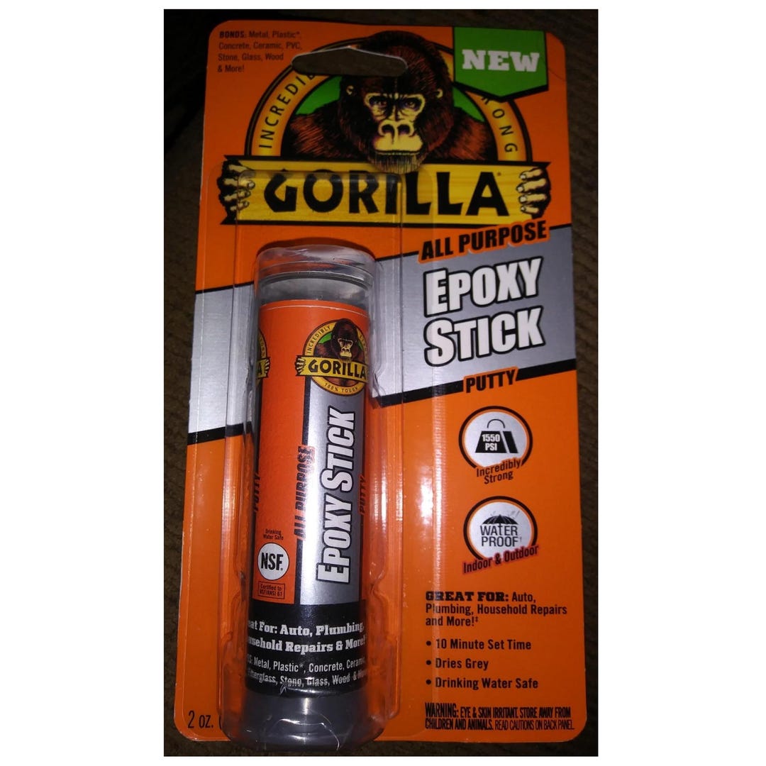 Grey All Purpose Epoxy Putty Stick, Gorilla Epoxy Adhesive, 2oz ...