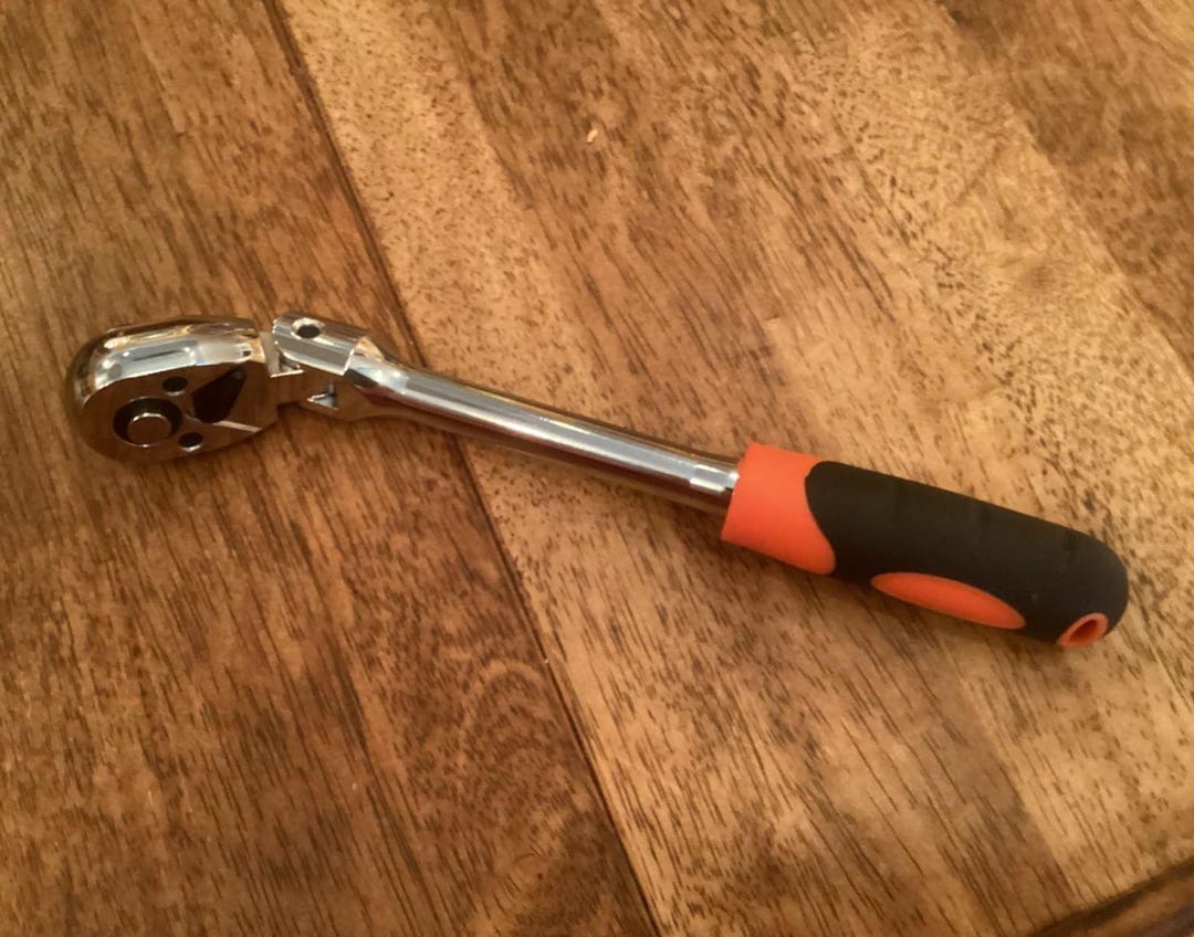 Dual 3/8 and 1/4 Drive Flex Head Ratchet, Quick-release and Reversible ...