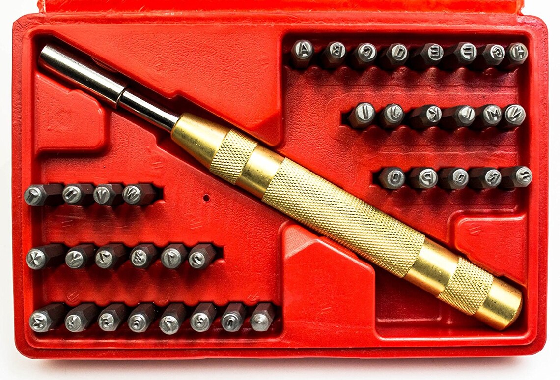 Stamping Punch Tool Stamp Set, Letters and Numbers NO HAMMER Stamp Set ...