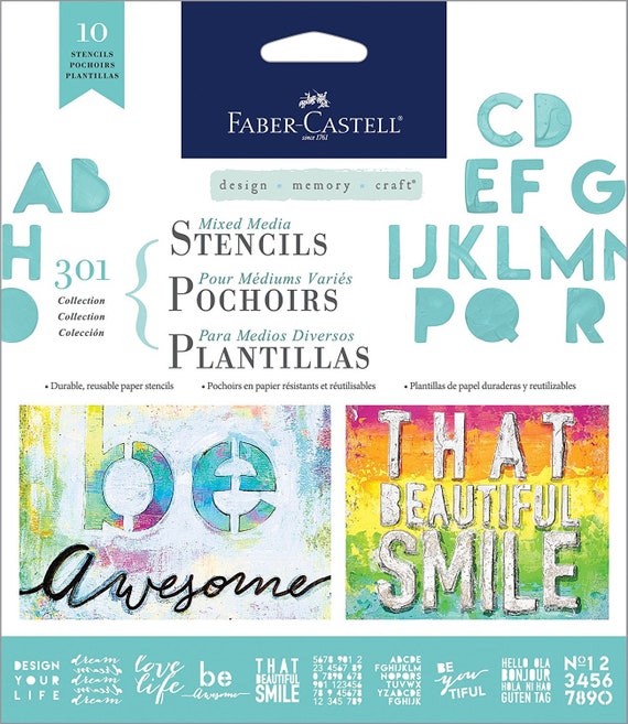 10 Lettering & Number Template Stencil Guides Mixed Media | Etsy