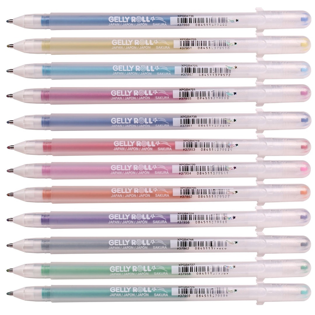 12 Sakura Gelly Roll Pens, Colored, Stardust Galaxy; 12 Sakura Bold ...