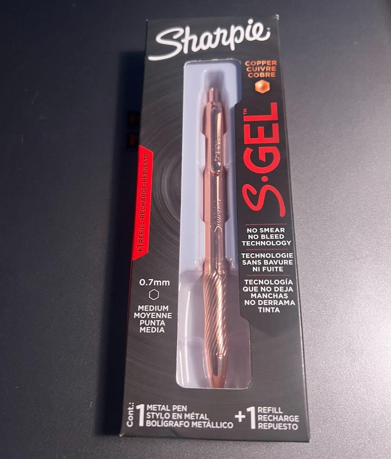 Metal Copper Sharpie S-gel Gel Pens, Medium Point 0.7mm, Copper Body ...