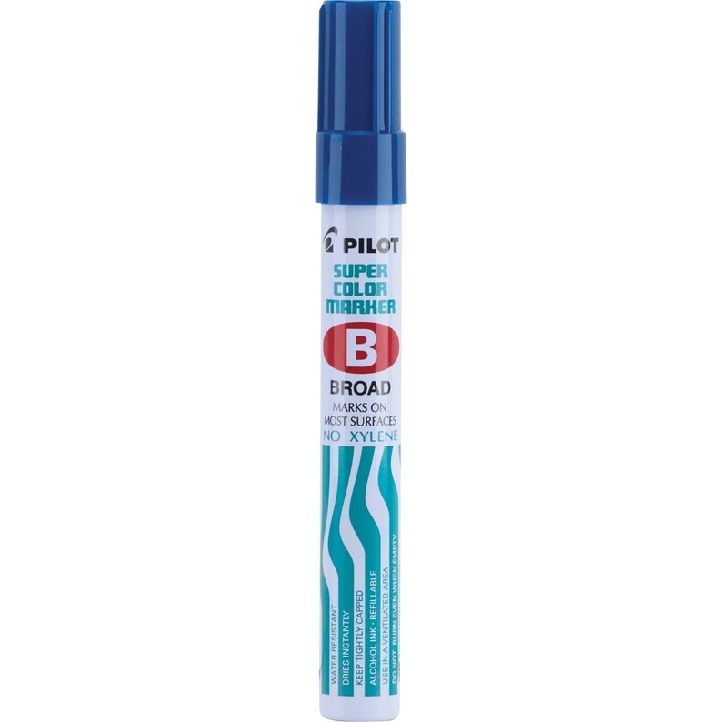 12 Blue Pilot Super Color Markers Pilot Wide Broad Chisel | Etsy