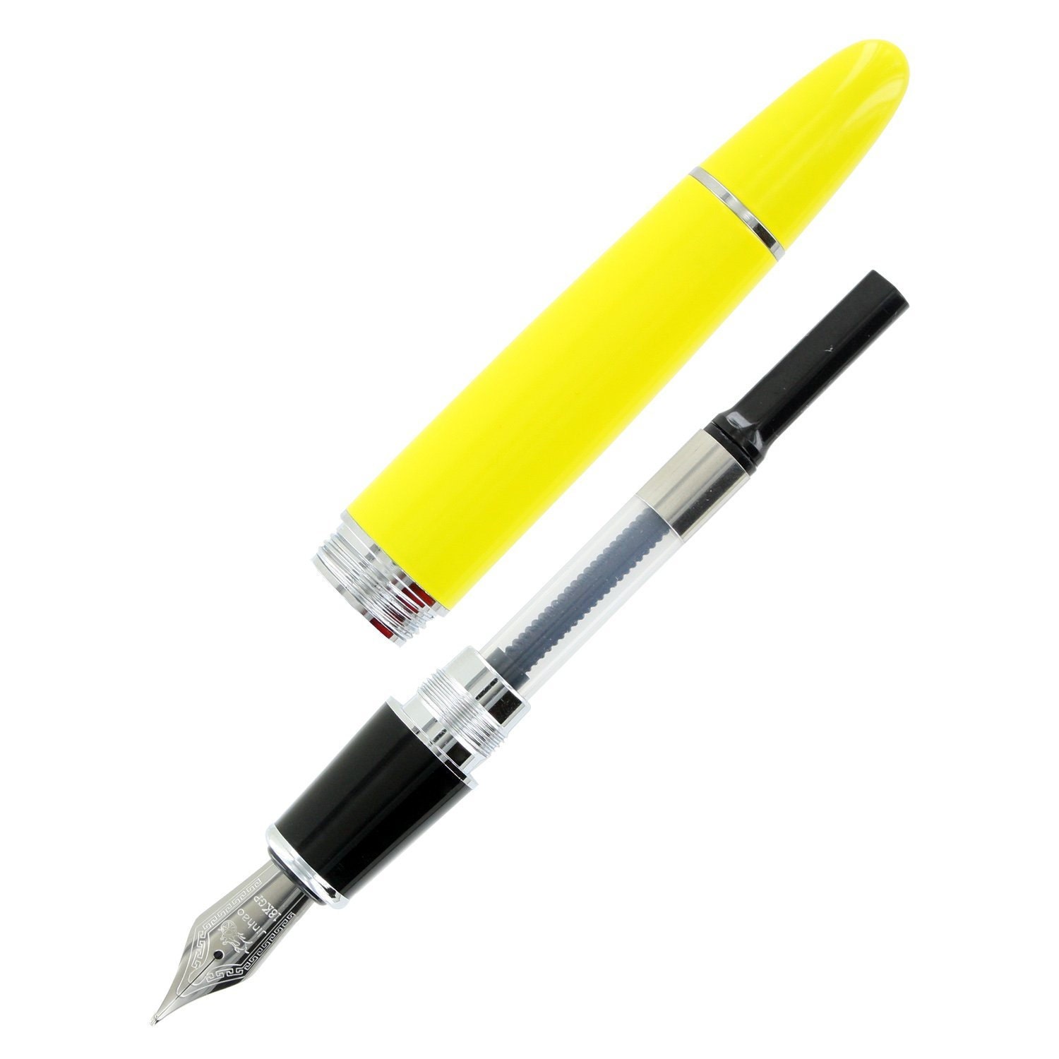 Fountain Pen Füller, 18kgp Gold Medium Nib Yellow Chrome Trim Fountain ...
