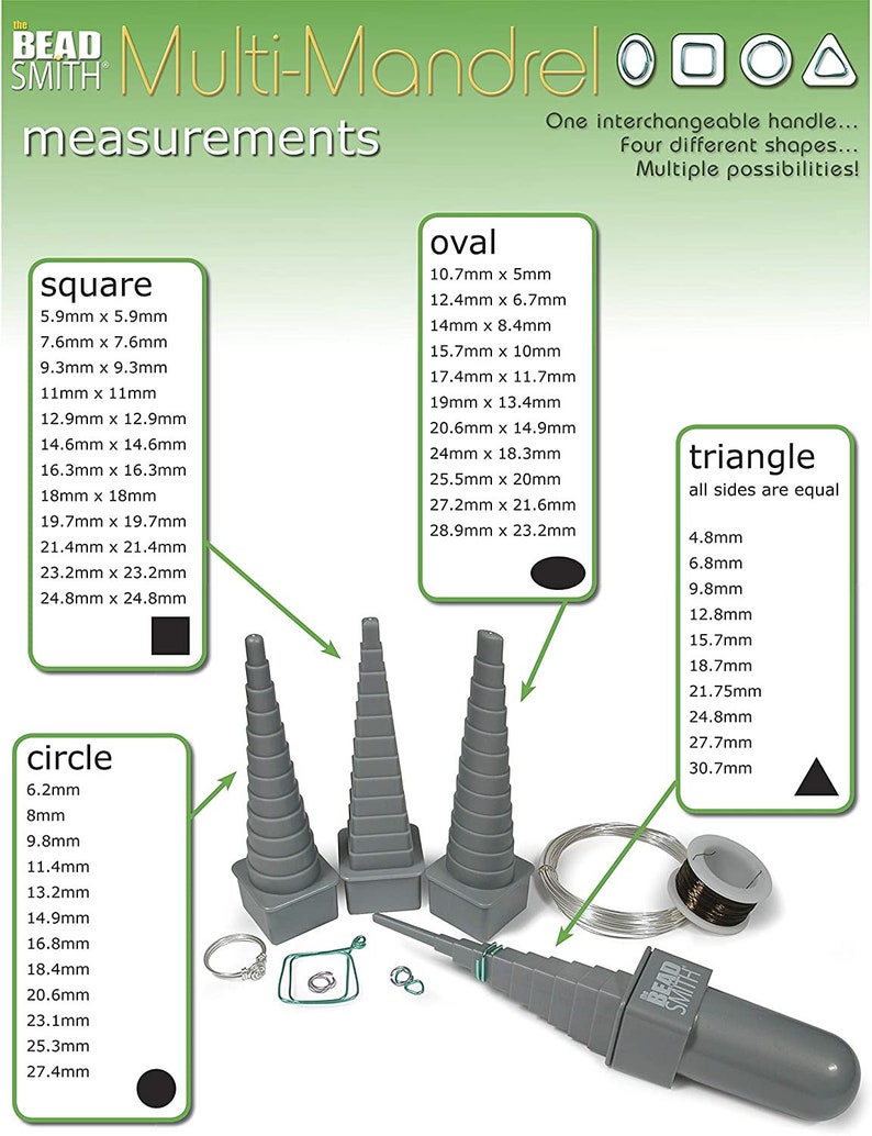 Multi Angle Wire Mandrel Looping Tool With 4 Shapes and 48 Sizes; Oval ...