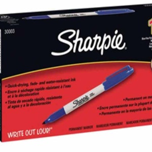 12 Blue Sharpie Permanent Markers; Fine Point; Illustration, Drawing ...