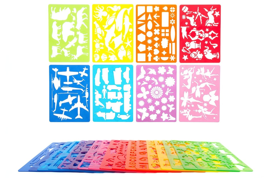 Drawing Lettering Stencils Templates Guides for Kids; Letters Alphabet ...