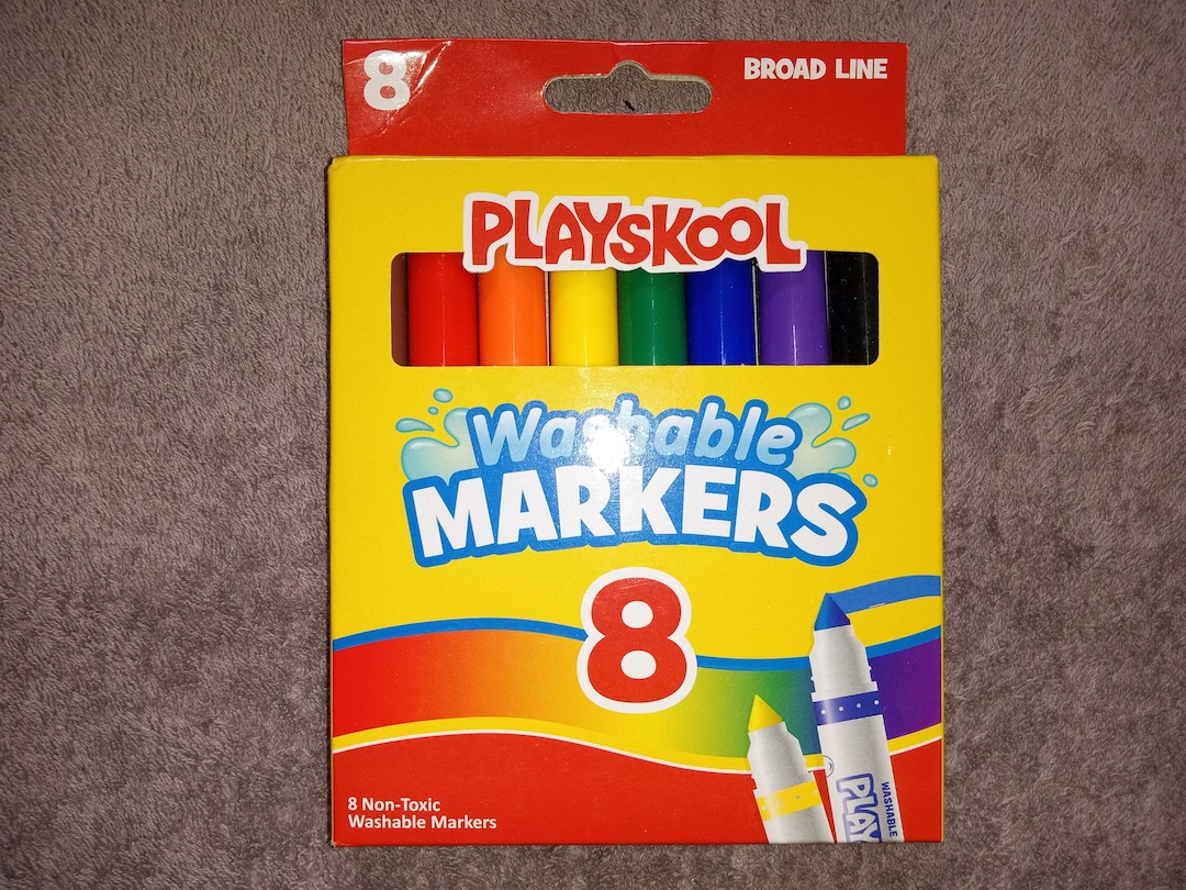 8 Washable Jumbo Markers, Playskool Markers, Pens - Etsy