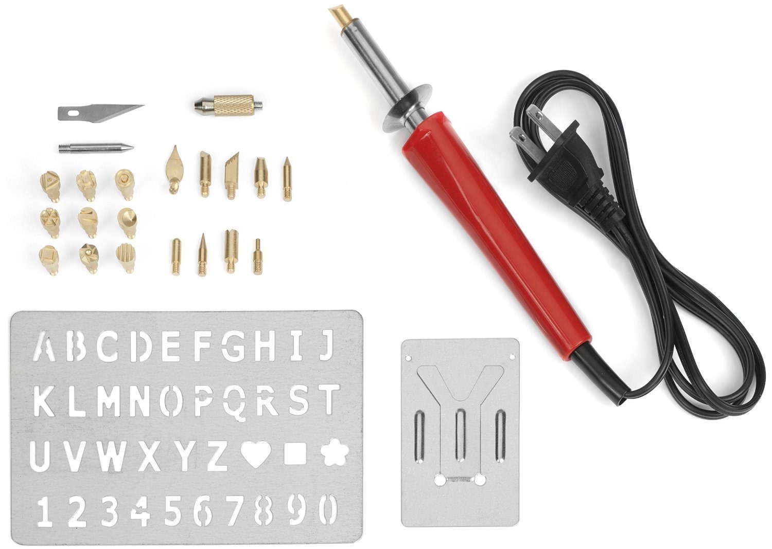 Wood Burning Pen, 20 Tips and Stencil, Woodburning Set, Pyrography Tool ...