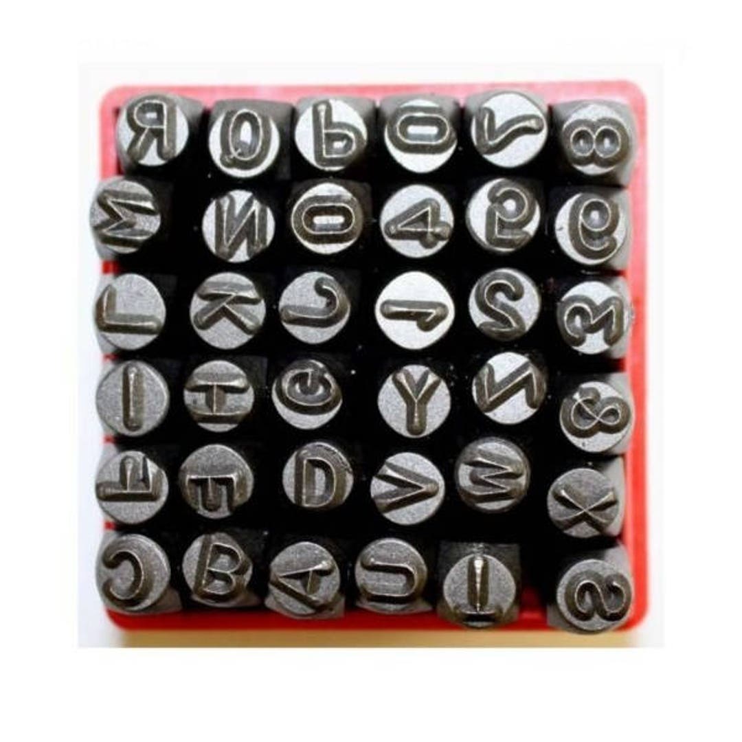 1/4 Inch, 6mm Metal Punch Stamp Set, Chrome Vanadium Steel, Uppercase ...