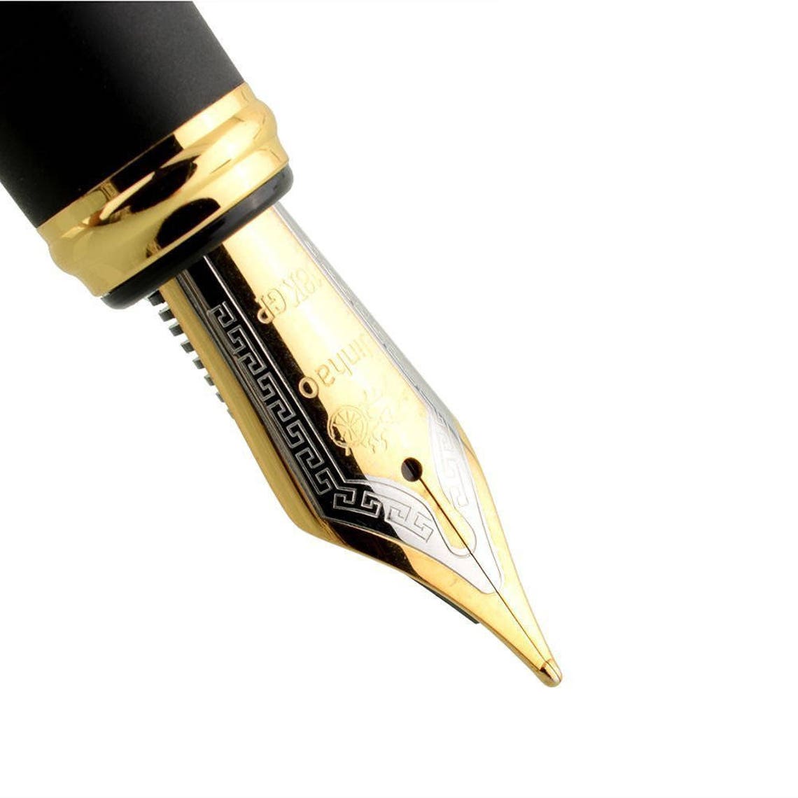 Black Gold Fountain Pen 18K Gold Nib Fountain Ink Pen Penne - Etsy
