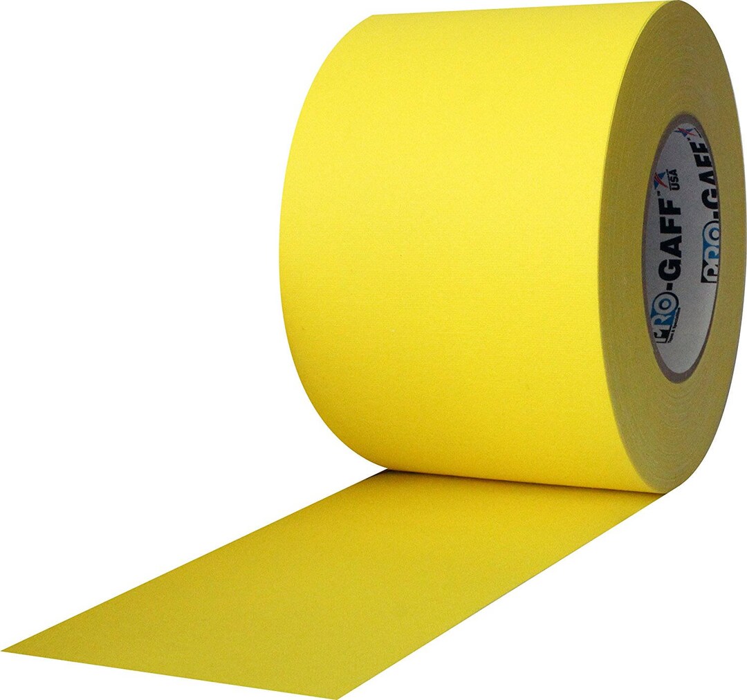 Extra Wide Yellow Gaffer Tape; 4in X 55yd Heavy Duty Pro Grade Gaffer's ...