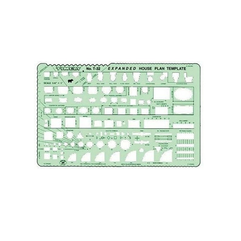 House Plan Drawing Template Stencil Lettering Guide Greeting - Etsy