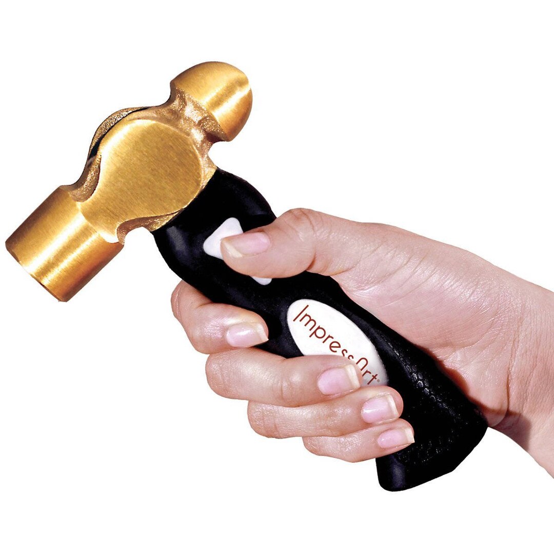 1 Pound Metal Stamping Punch Hammer; Ergonomic Grip Brass Metal ...