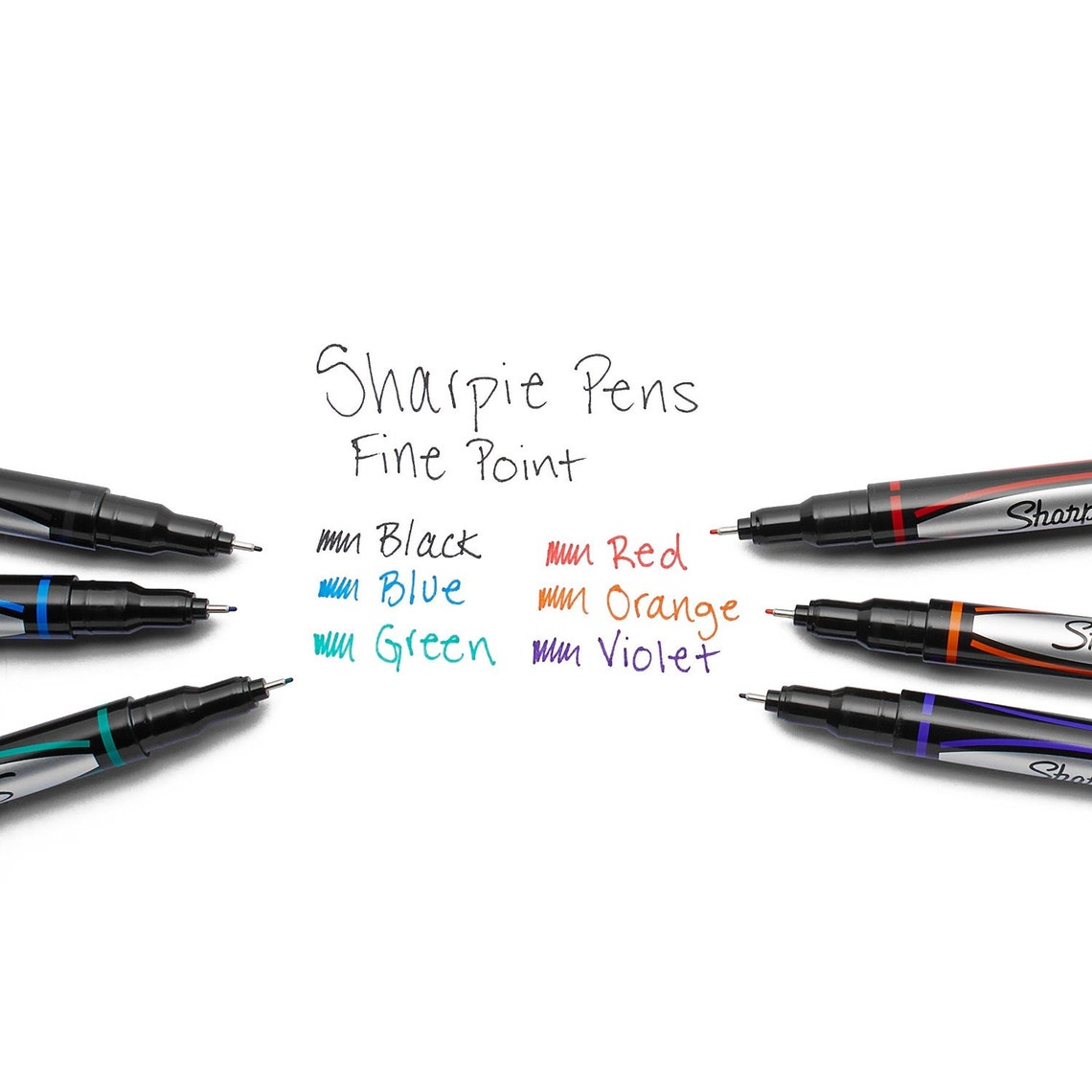 6 Writing, Calligraphy Sharpie Fine Point Tip Pen, Stylo, 6 Colored ...