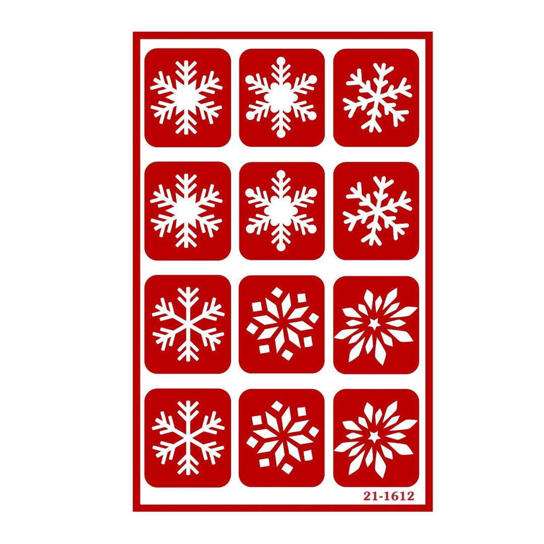 Snowflakes Template Stencil, Lettering Guide; Glass Etching, Greeting ...