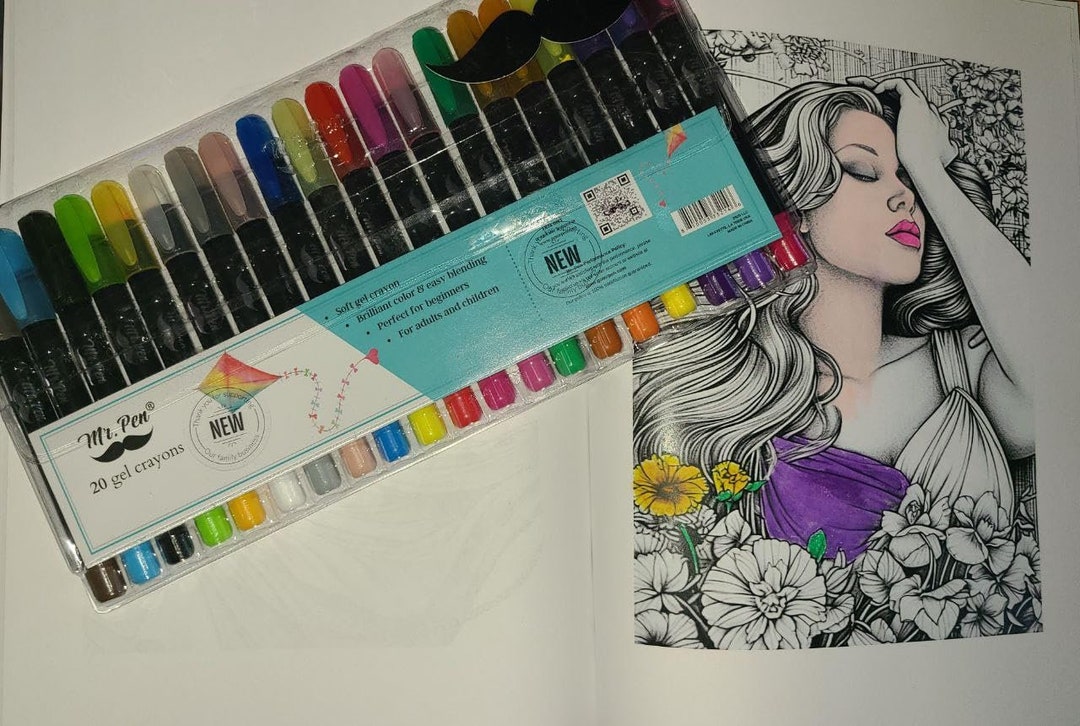 20 Solid Gel Dry Twist Crayons Highlighters, Soft, Washable, Non Bleed ...