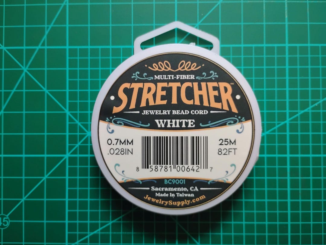 White Stretcher Multi-fiber Stretchy Jewelry Bead Cord, Stretch Bead ...