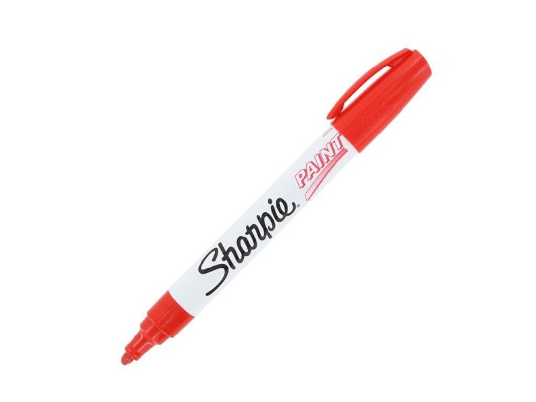 Sharpie Red Paint Marker Medium Point Oil Based. Drawing, Packing and ...