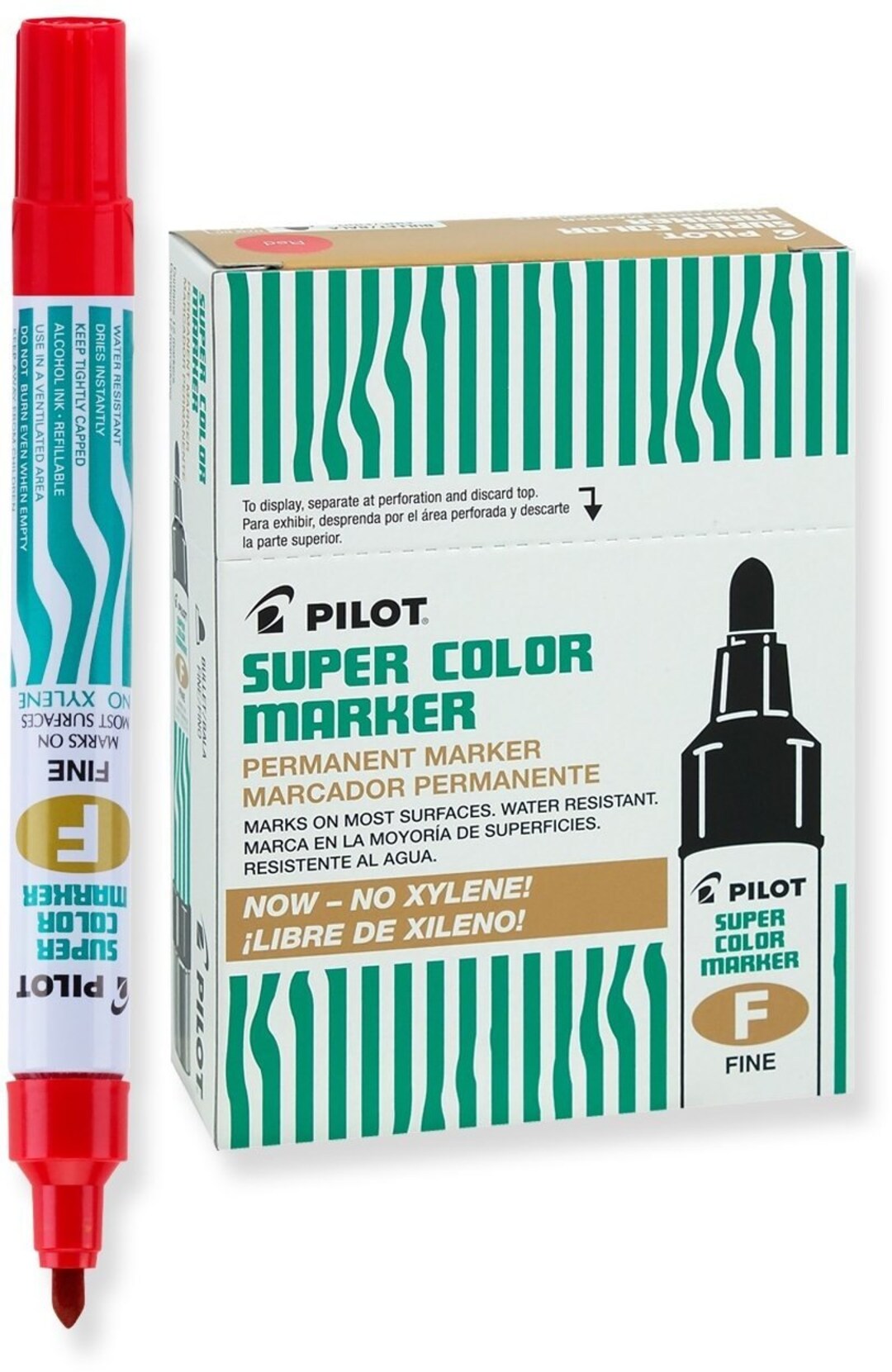 12 Red Pilot Super Color Markers; Pilot Fine Point Tip Permanent ...