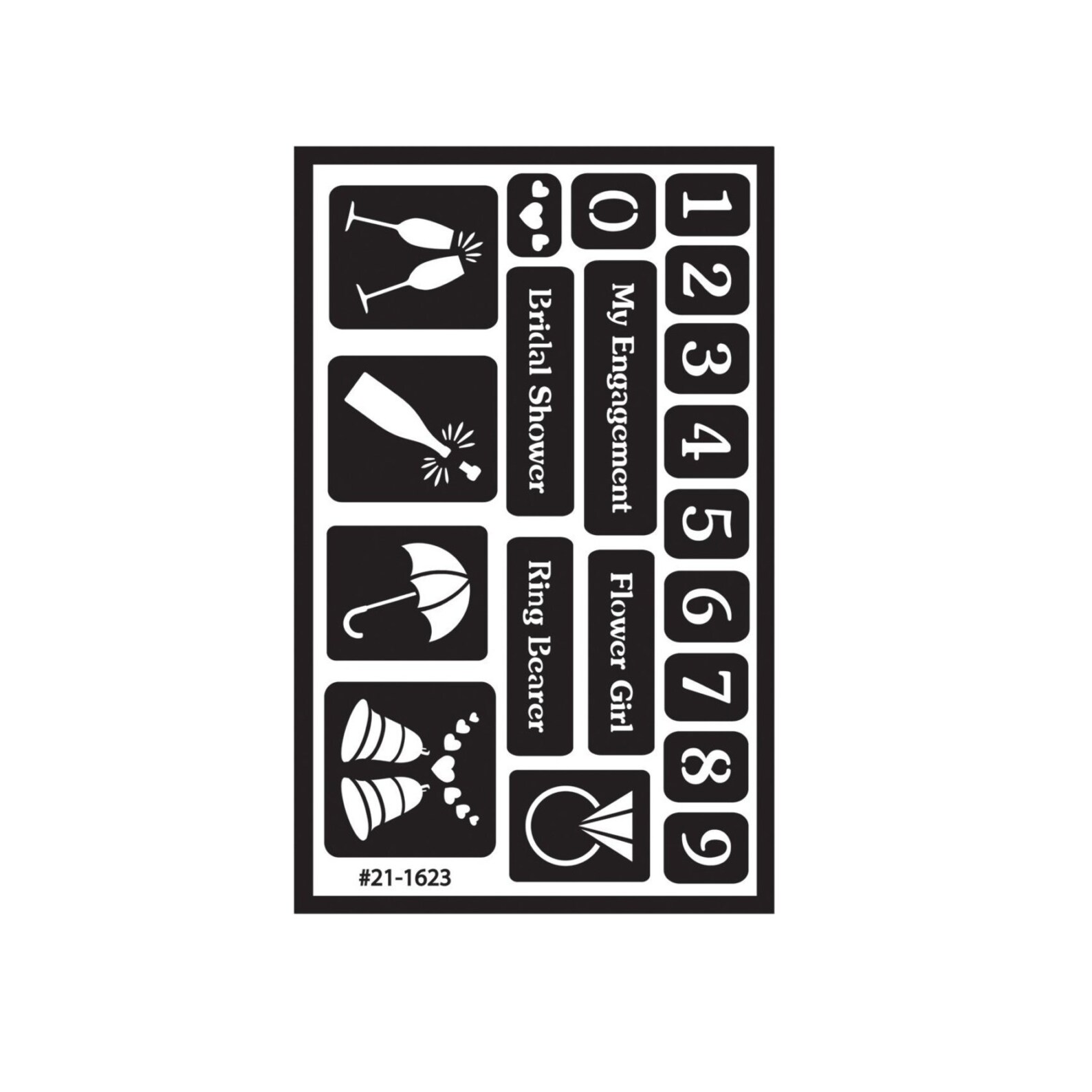 Wedding Font Numbers Template Stencil Lettering Guide Glass | Etsy