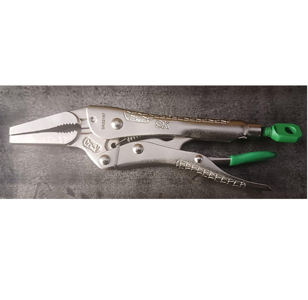6.5" Long Nose Locking Pliers, Heat Treated CR-V Steel, Ergonomic Anti ...