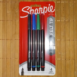 4 Color Sharpie Fine 0.4mm Point Pens, Felt Tip, Point Stylo, Black ...