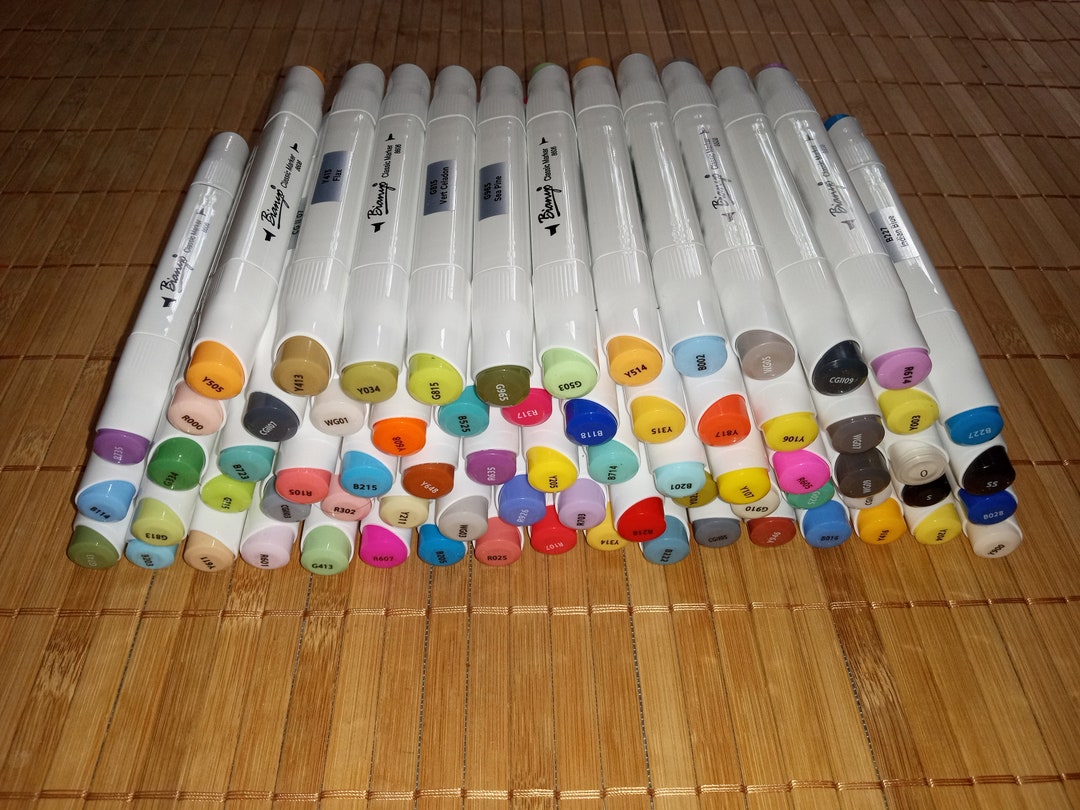 72 Dual Tip Markers Artist Set, Alcohol Ink, Bullet & Chisel Dual Nibs ...