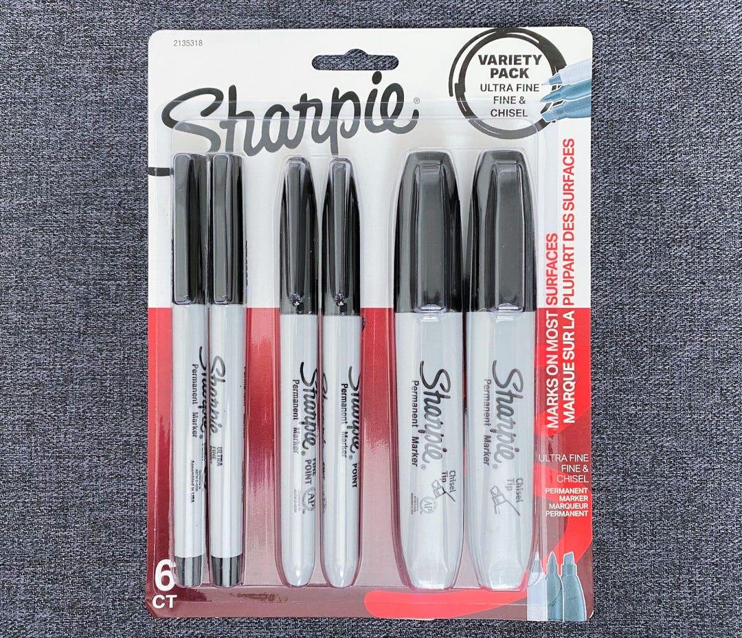6 Sharpie Markers Variety Pack, Ultra-fine, Chisel Tip, and Fine Point ...