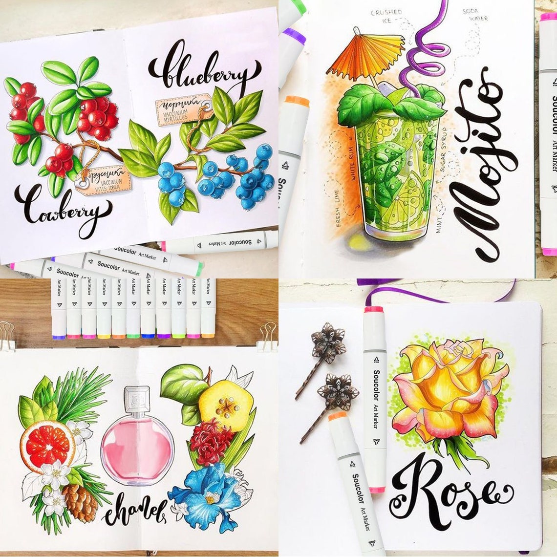 100 Markers Artist Set Set of 100 Marker Pens Twin Dual - Etsy