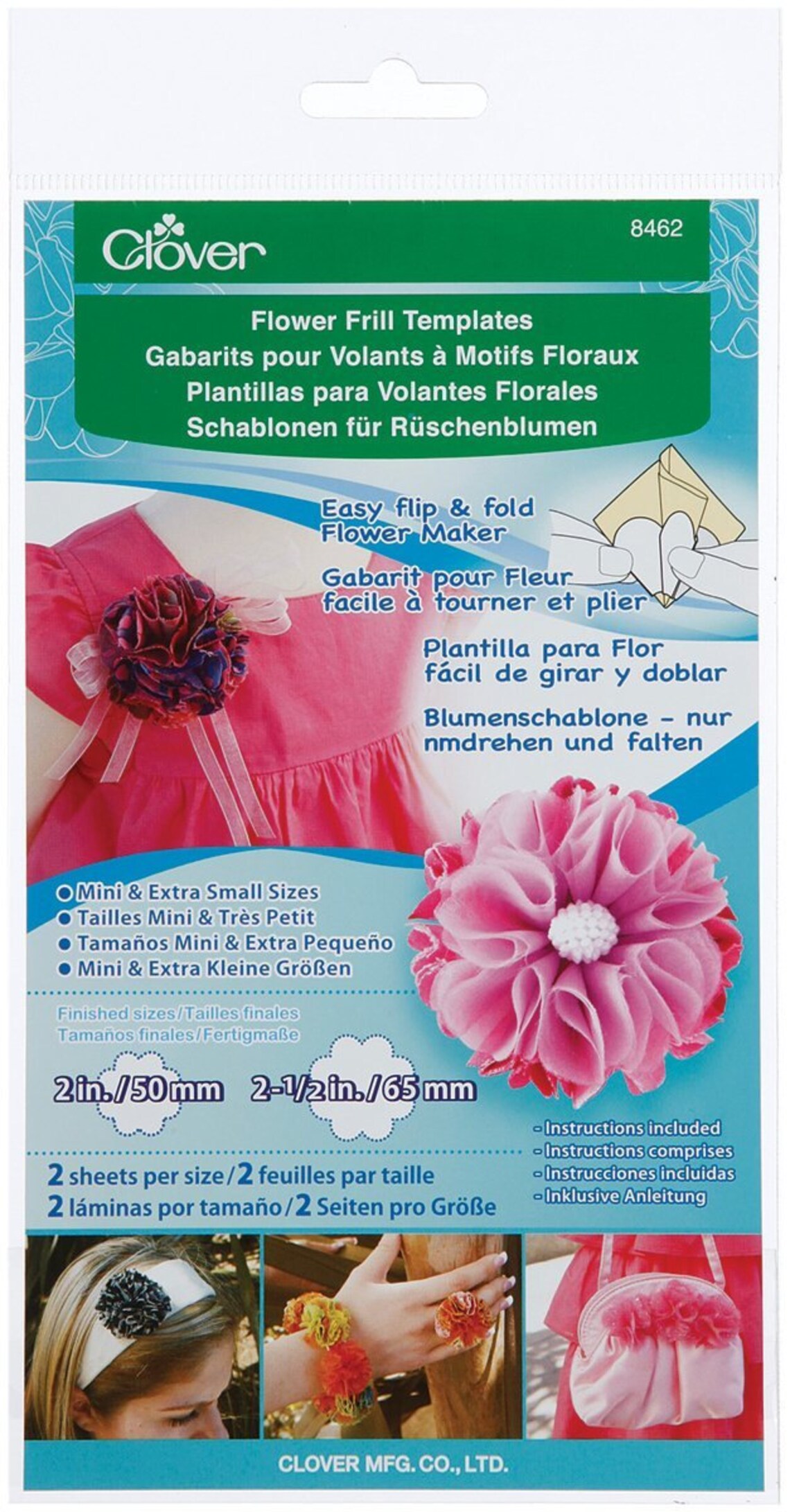 Fabric Frill Flower Making Template, Guide, Quilt Pattern; Fabric ...