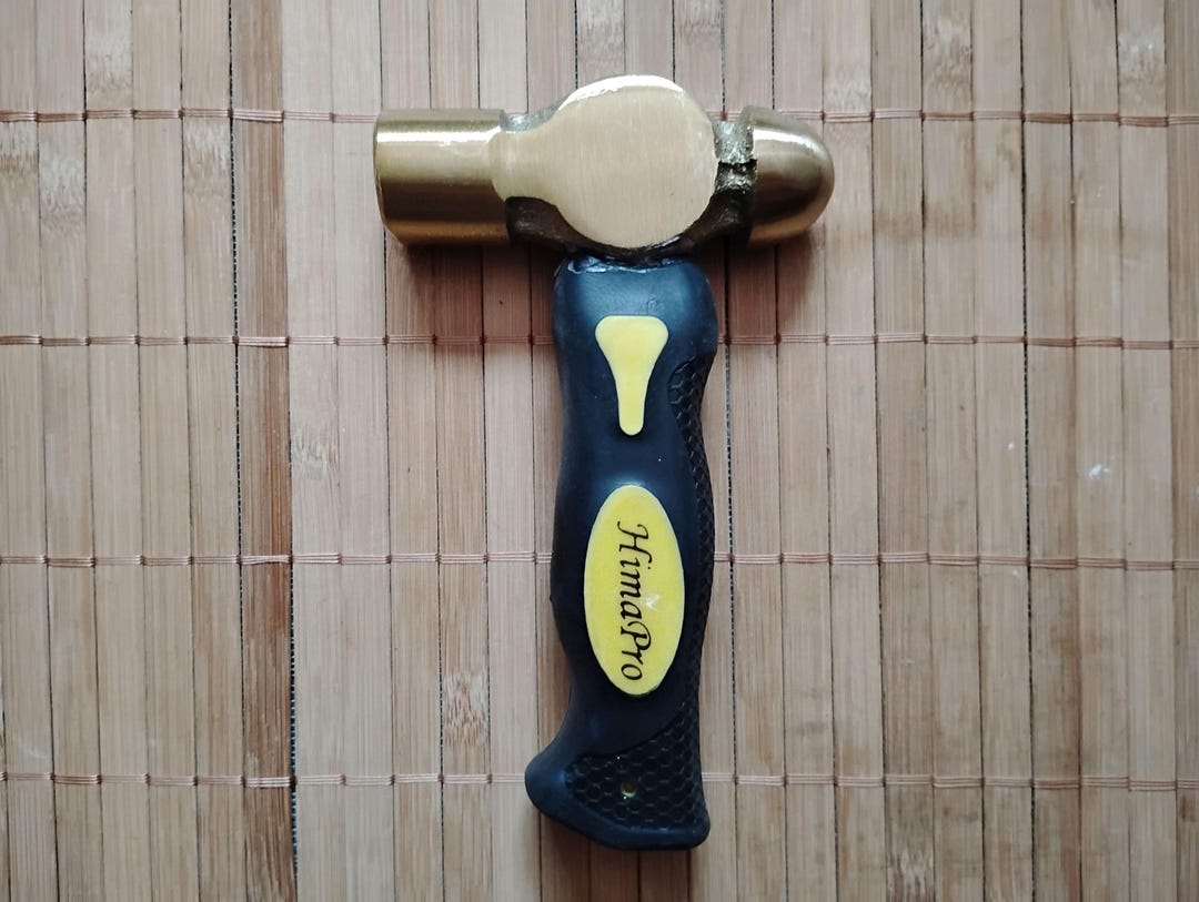 One Pound Brass Metal Stamping Punch Hammer; Ergonomic Grip; for Metal ...